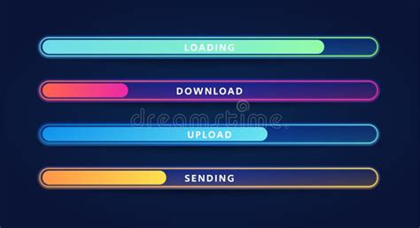Colorful Loading Spinners Preloader Progress Web Downloading Bar Stock