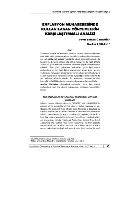 Pdf The Comparison Of Inflation Correction Methods