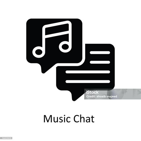 음악 채팅 벡터 솔리드 아이콘 디자인 그림입니다 흰색 배경에 멀티미디어 기호 Eps 10 파일 Mp3 플레이어에 대한 스톡 벡터 아트 및 기타 이미지 Istock