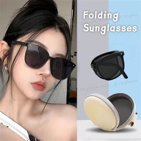 【ready Stock】fashionable Women Folding Sunglasses Outdoor Uv400 Unisex