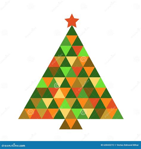 Christmas Tree In Rainbow Colors Stock Vector Illustration Of Element