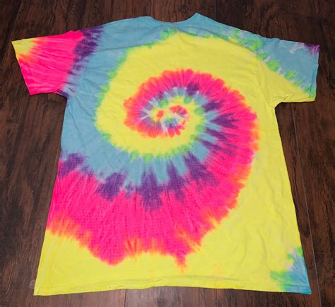 Neon Rainbow Tie Dye T Shirt Womens Tie Dye T Shirt Mens Etsy