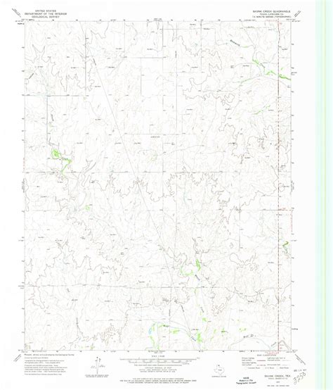Classic Usgs Skunk Creek Texas 7 5x7 5 Topo Map Mytopo Map Store