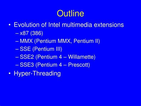 PPT Intel Multimedia Extensions And Hyper Threading PowerPoint Presentation ID 549417