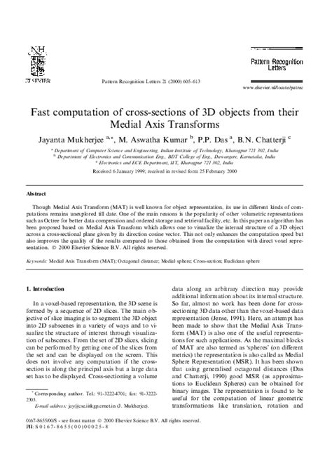 Pdf Fast Computation Of Cross Sections Of 3d Objects From Their