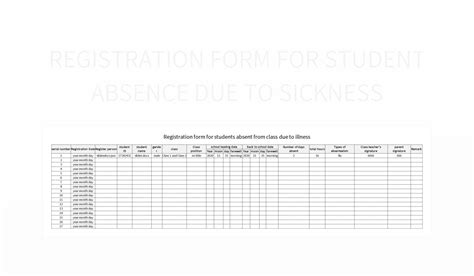 Free Due To Illness Templates For Google Sheets And Microsoft Excel Slidesdocs