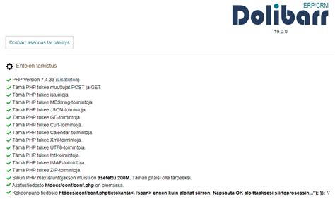 Broken Installer Page Using Finnish Laguage Maintaining My Dolibarr