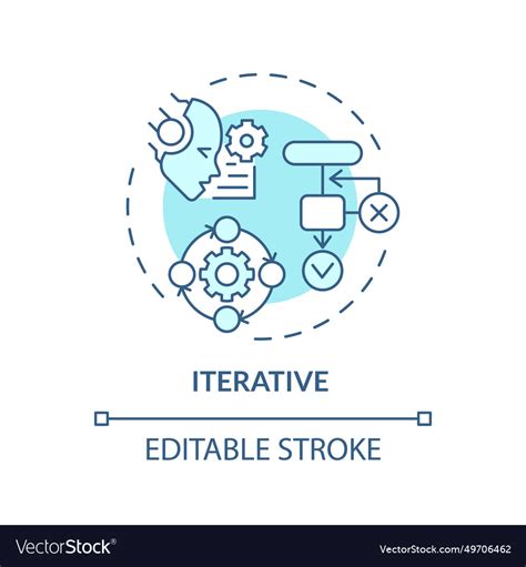 Thin Line Simple Blue Iterative Icon Concept Vector Image