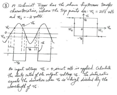 solved 3 a schmidt trigger has the shoun hystereses