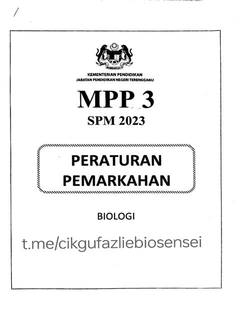 2023 Mpp3 Terengganu Biologi K1 K2 Skema Pdf