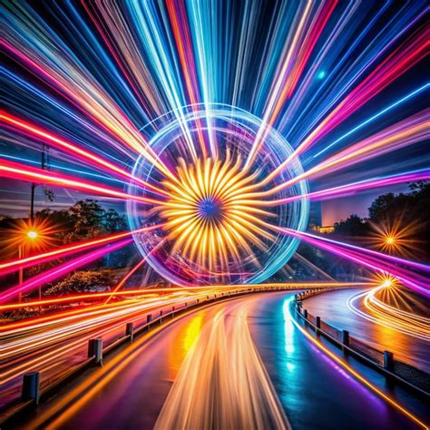 Slow Shutter Speed Light Art Premium Ai Generated Image