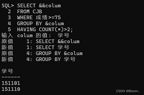 【oracle】含替换变量的查询oracle 替换变量 Csdn博客