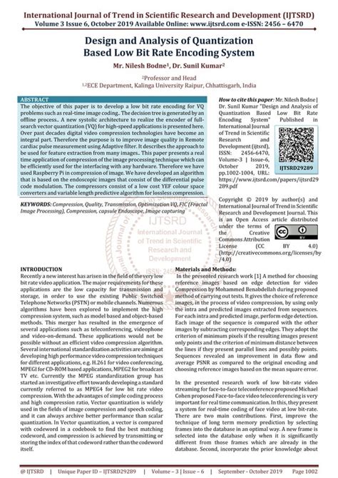 Design And Analysis Of Quantization Based Low Bit Rate Encoding System Pdf