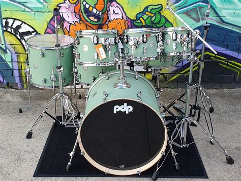 Pdp Concept Maple Finish Ply 22 7 Piece Drum Kit Satin Seafoam