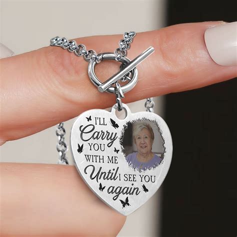 Ill Carry You With Me Personalized Photo Heart Bracelet Macorner