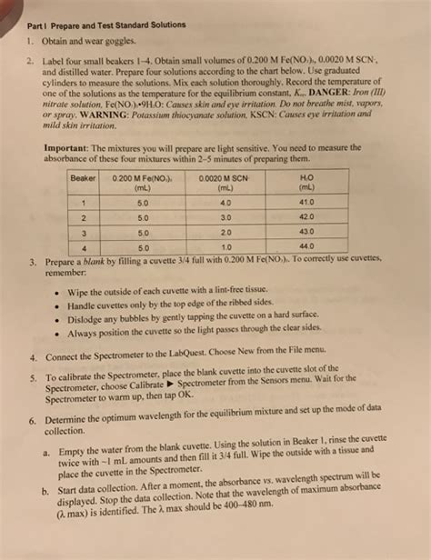 Solved Calculating Equilibrium Constants Lab