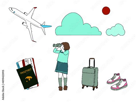 Стоковий вектор 여행 비행기 휴가 일러스트 아이콘 벡터 소스 디자인 Adobe Stock