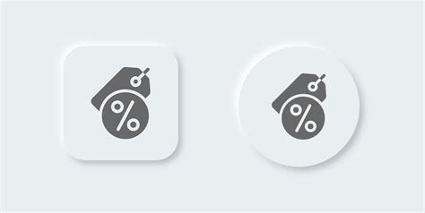 Discount Solid Icon In Neomorphic Design Style Percentage Signs Vector