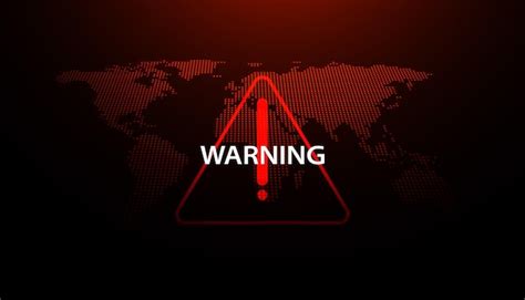 Premium Vector Abstract Red Warning Symbol On World Map Background
