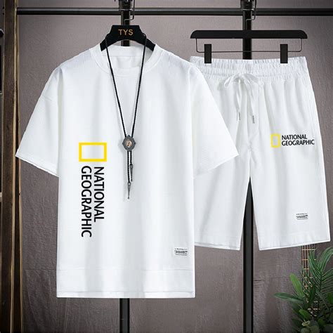 Conjunto 남성용 티셔츠 및 짧은 내셔널스 지오그래픽 후드 투피스 세트 정장 여름 신상 Aliexpress