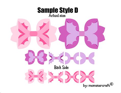 Bow Template Svg Bundle Bow Template Hair Bow Svg Hair Bow Etsy