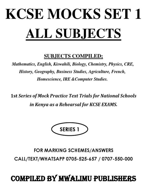 Kcse Mocks Set 1 Pdf Genotype Tissue Biology