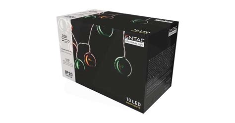 Entac Karácsonyi füzér színes gömb 10 led ECL CCBD 10WW Pepita hu