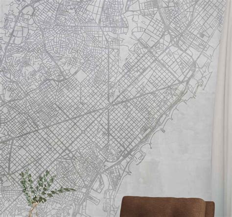 Foto Mural Barcelona Mapa De La Ciudad De Barcelona TenVinilo