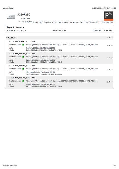 Volume Report Pomfort Knowledge Base Pomfort Knowledge Base