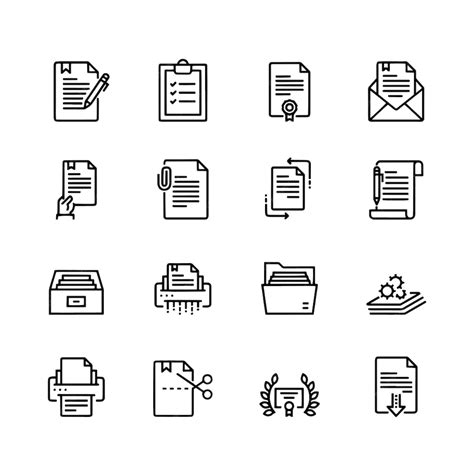 Simple Set Of Document Related Color Vector Line Icons Contains Such Icons As Batch Processing