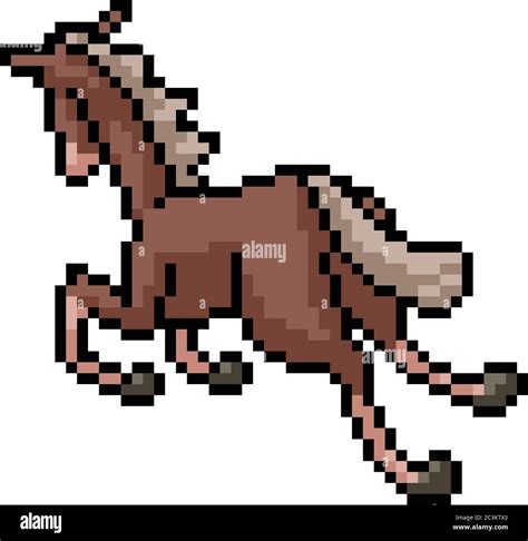 Vector Pixel Art Donkey Isolated Cartoon Stock Vector Image Art Alamy