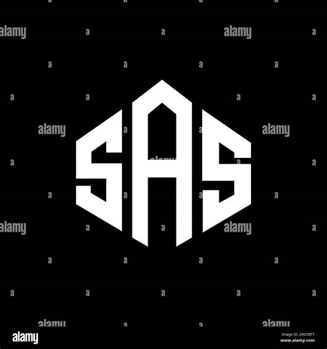 Sas Letter Logo Design With Polygon Shape Sas Polygon And Cube Shape