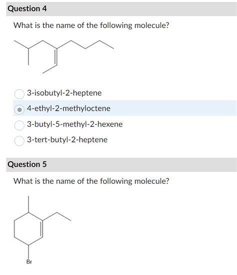 Solved What Is The Name Of The Following Molecule 3 Octene
