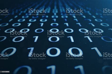 파란색 배경에 3d 그림 이진 코드입니다 이진 코드의 바이트입니다 개념 기술입니다 디지털 이진 배경입니다 0에 대한 스톡 사진 및 기타 이미지 Istock