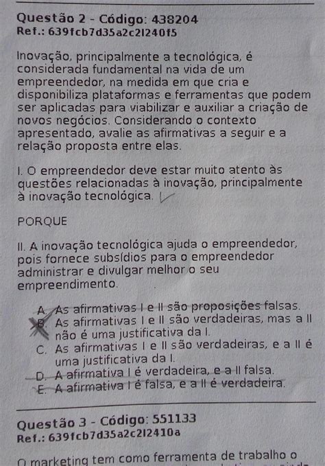 Prova De Empreendedorismo Unopar