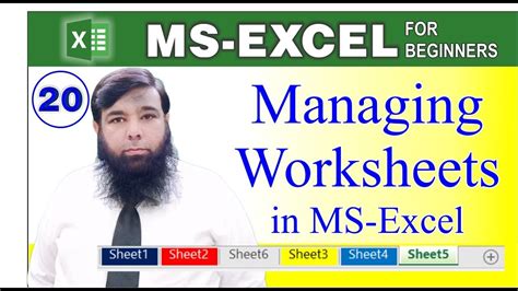 Managing Worksheets In Excel Microsoft Excel Tutorial In Urdu Hindi