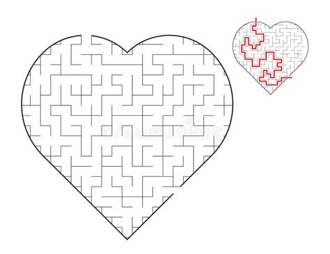 Heart Maze A Puzzle Game With Mazes A Maze Game A Maze With Answers Stock Vector