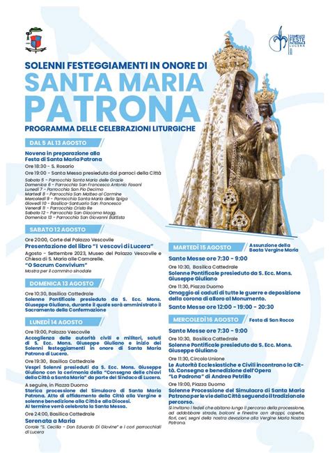 Feste Patronali Di Lucera Ecco Gli Appuntamenti