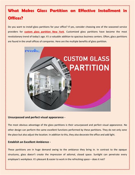 What Makes Glass Partition An Effective Instalment In Offices By The Prime Glass Issuu