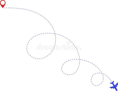 Airplane Route Route Icon Two Points With Dotted Path And Location Pin Route Location Icon
