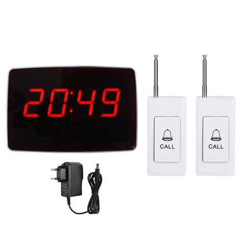 Restaurant Wireless Calling Paging System Eu Plug 100 240v Receiver 2 Call Buttons