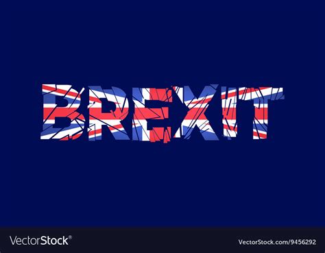 Brexit Text Isolated Cracks Royalty Free Vector Image