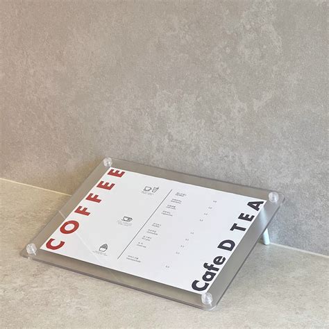 아크릴메뉴판 안내판 스탠드 포켓 Pop꽂이 베이직 투명다보 A5 탁상용은색 디피지샵 Dpgshop