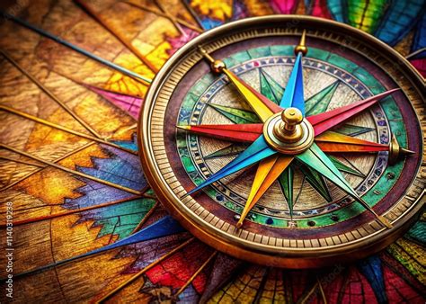 Compass Rose Image Nautical Chart Symbol Rose Of Winds Direction