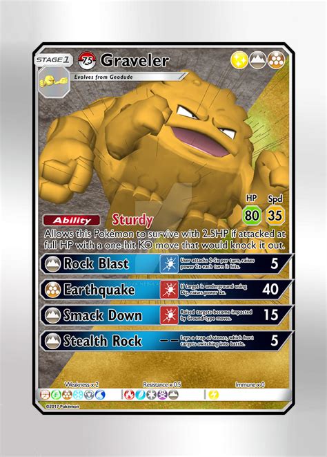 Pokemon Card 75 Graveler Shiny By Nova Nebulas On Deviantart