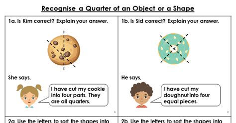 02 1 Recognise A Quarter Of An Object Or A Shape Classroom Secrets