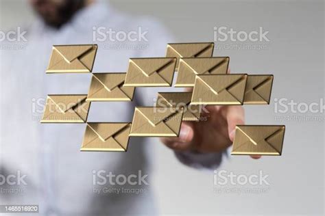 이메일 기호의 3d 렌더링 및 흐릿한 배경의 네트워크 통신 3차원 형태에 대한 스톡 사진 및 기타 이미지 3차원 형태 가상