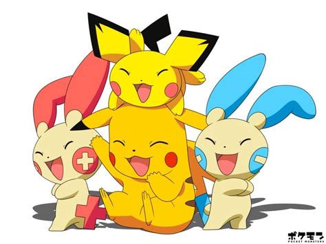 Plusle And Minun And Pikachu