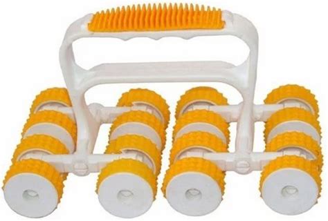 Yellow Plastic Acupressure Hand Roller Massager For Personal