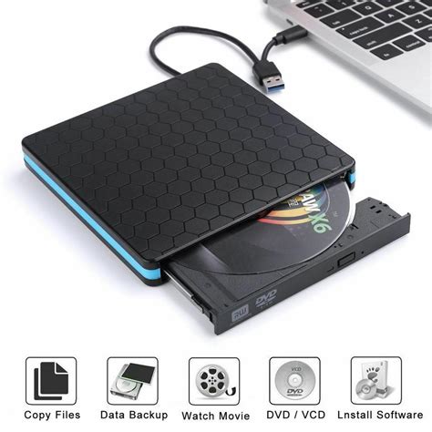 Taşınabilir USB 3 0 Type C Bağlantı Noktası Harici CD DVD Sürücü Yazıcı